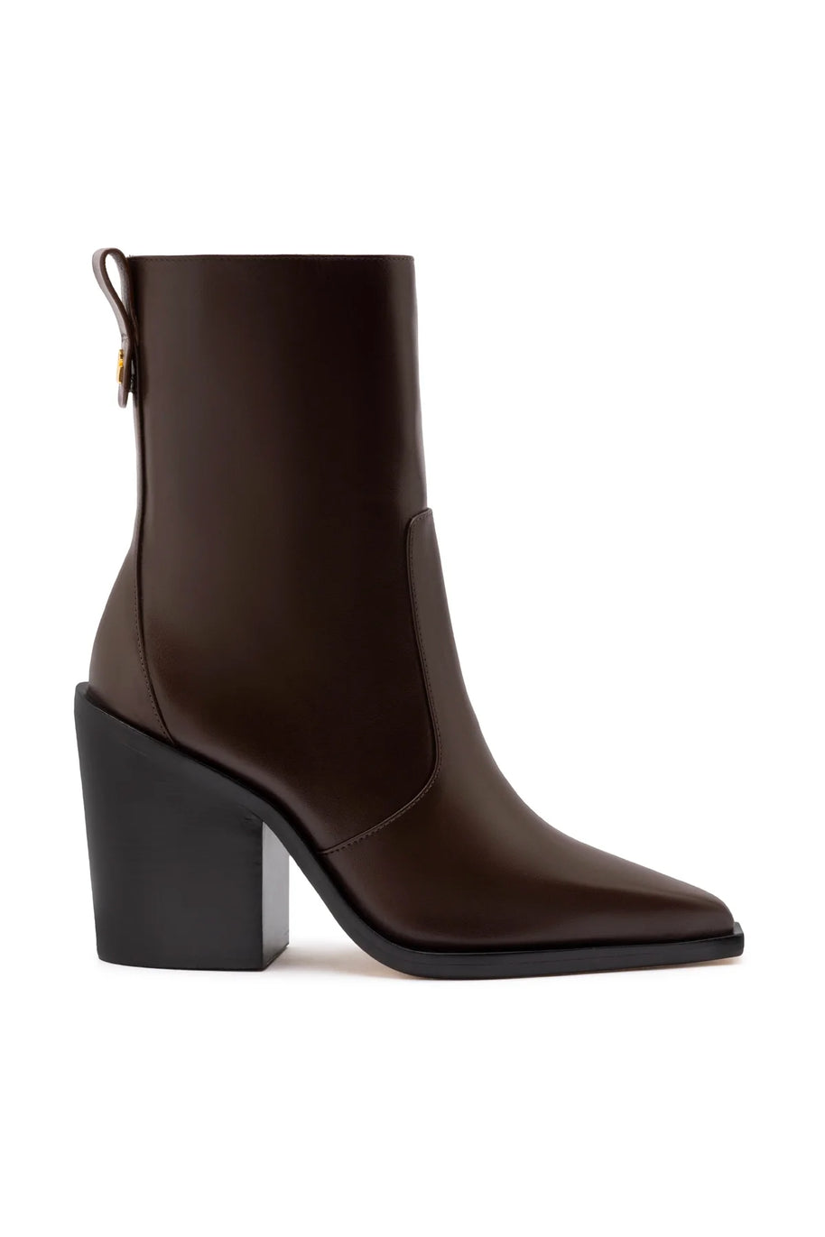 Larroude James Bootie In Brown Leather – Blush Lux