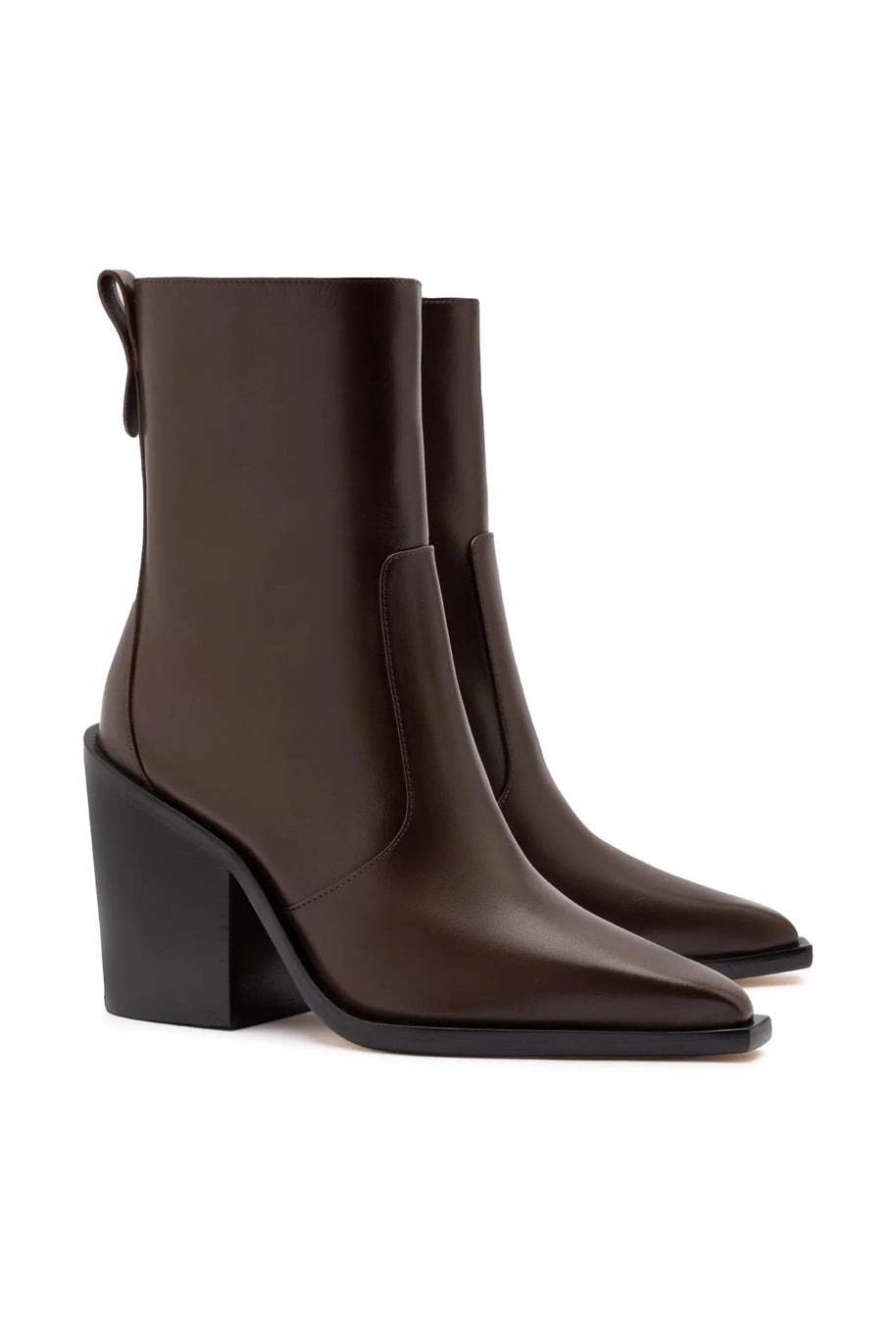 Larroude James Bootie In Brown Leather – Blush Lux