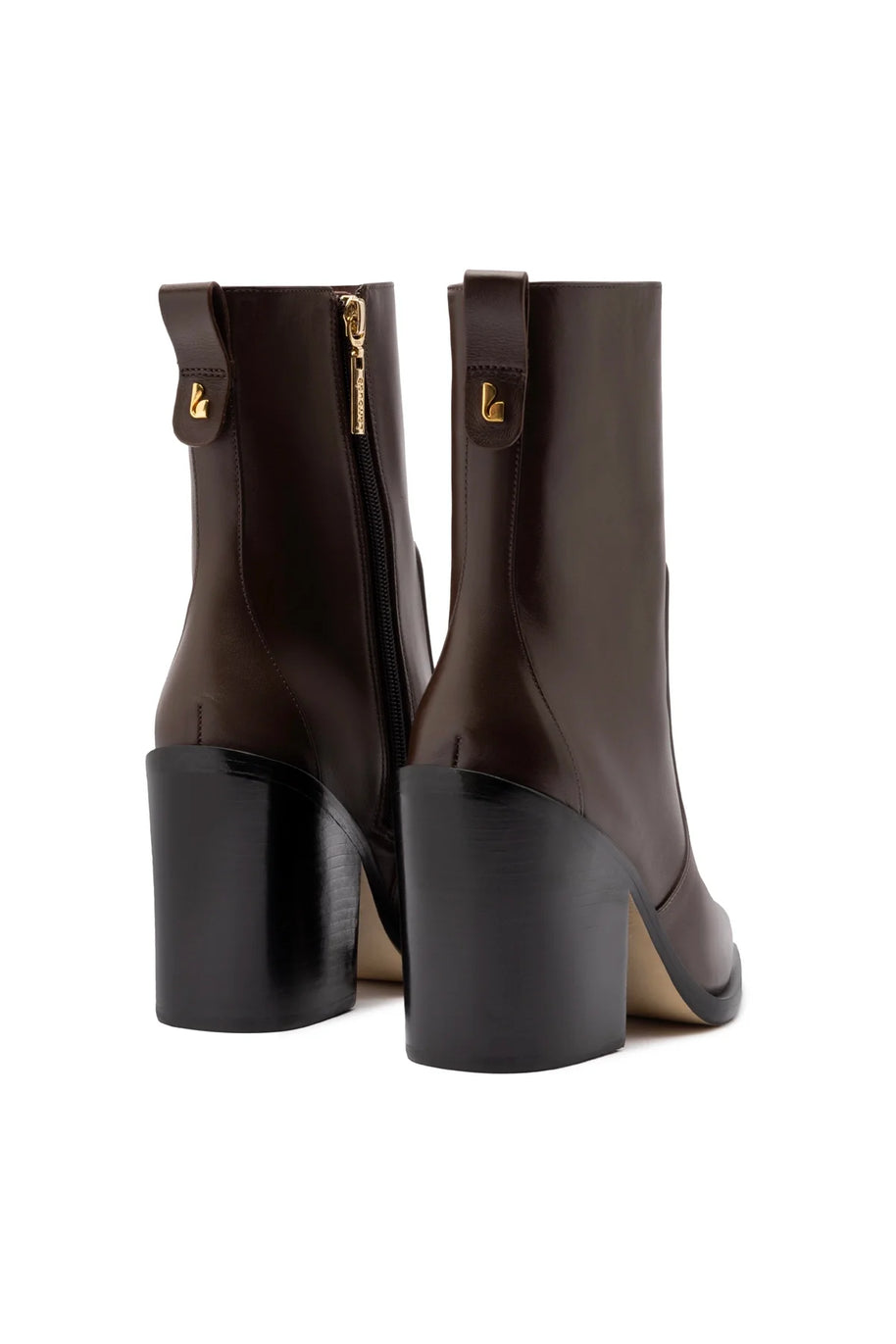 Larroude James Bootie In Brown Leather – Blush Lux