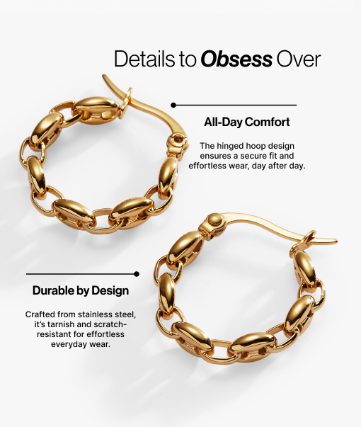 ALEX AND ANI Frozen Mariner Chain Hoop Earrings – Blush Lux