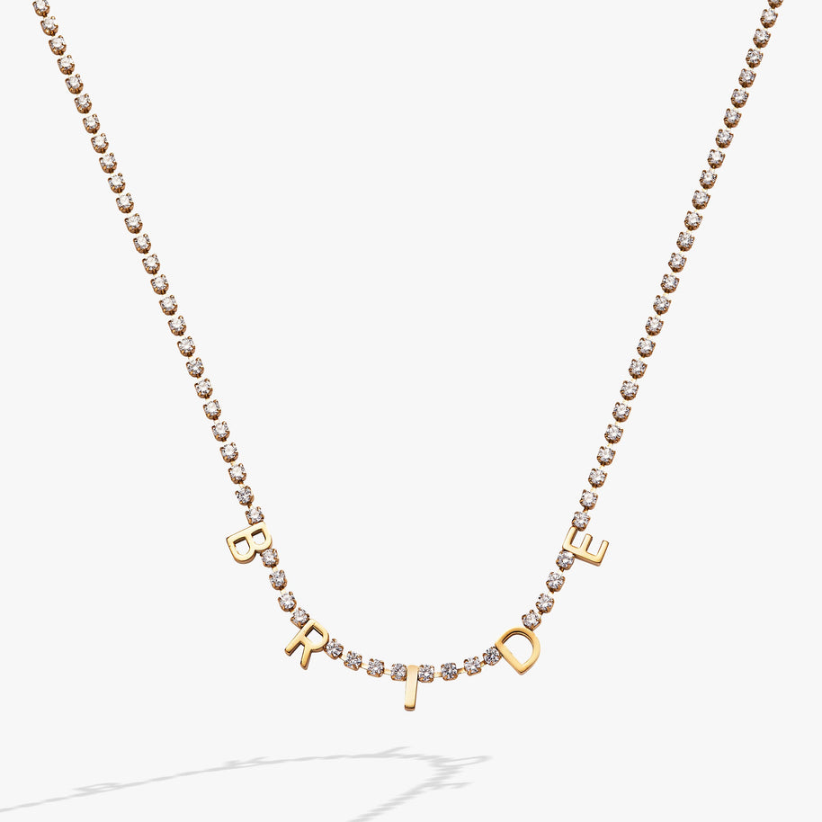 ALEX AND ANI “Bride” Crystal Tennis Necklace – Blush Lux