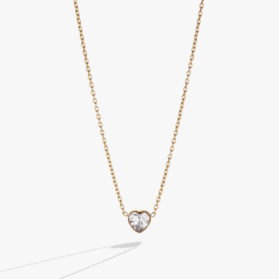 ALEX AND ANI Crystal Heart Pendant Necklace – Blush Lux