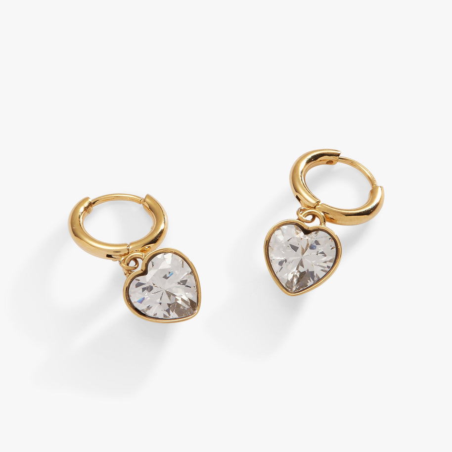 ALEX AND ANI Crystal Heart Huggie Hoop Earrings – Blush Lux