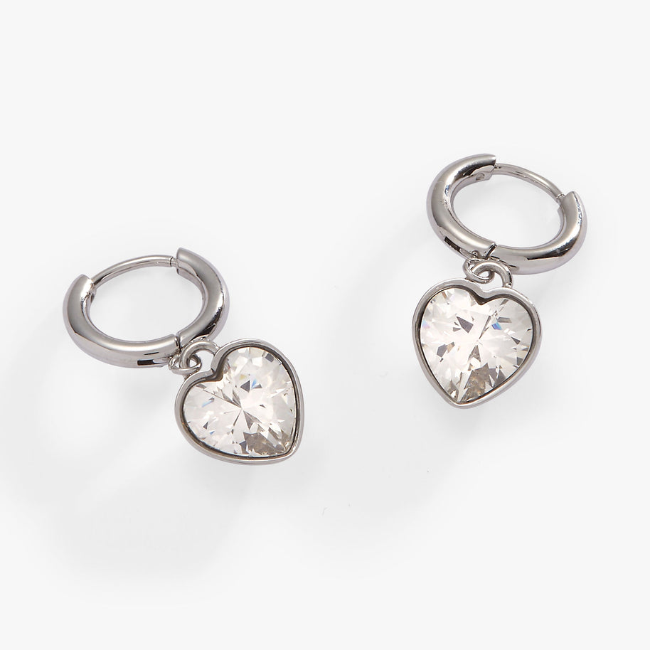 ALEX AND ANI Crystal Heart Huggie Hoop Earrings – Blush Lux