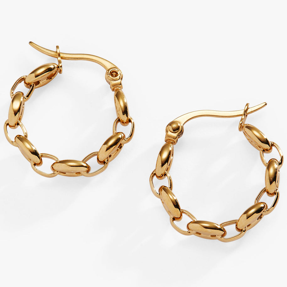 ALEX AND ANI Frozen Mariner Chain Hoop Earrings – Blush Lux
