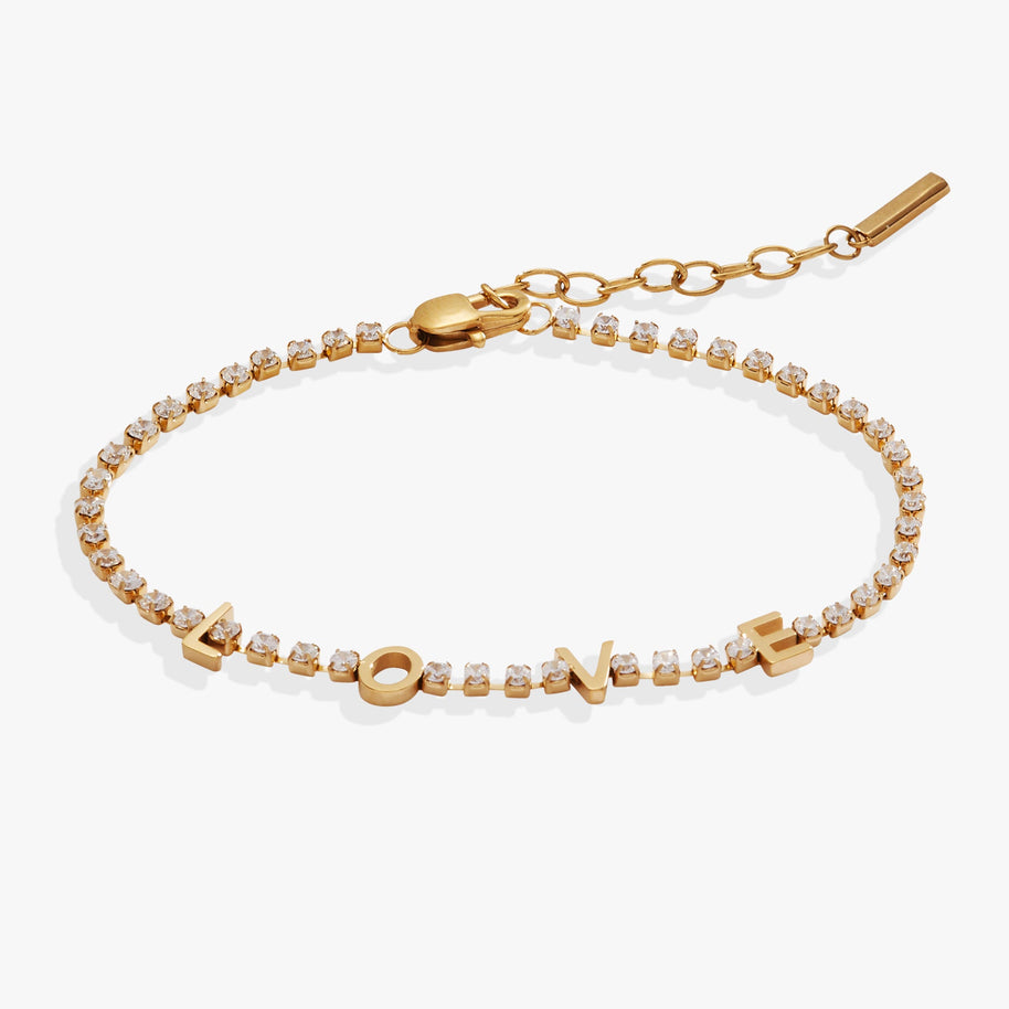 ALEX AND ANI “Love” Crystal Tennis Bracelet – Blush Lux