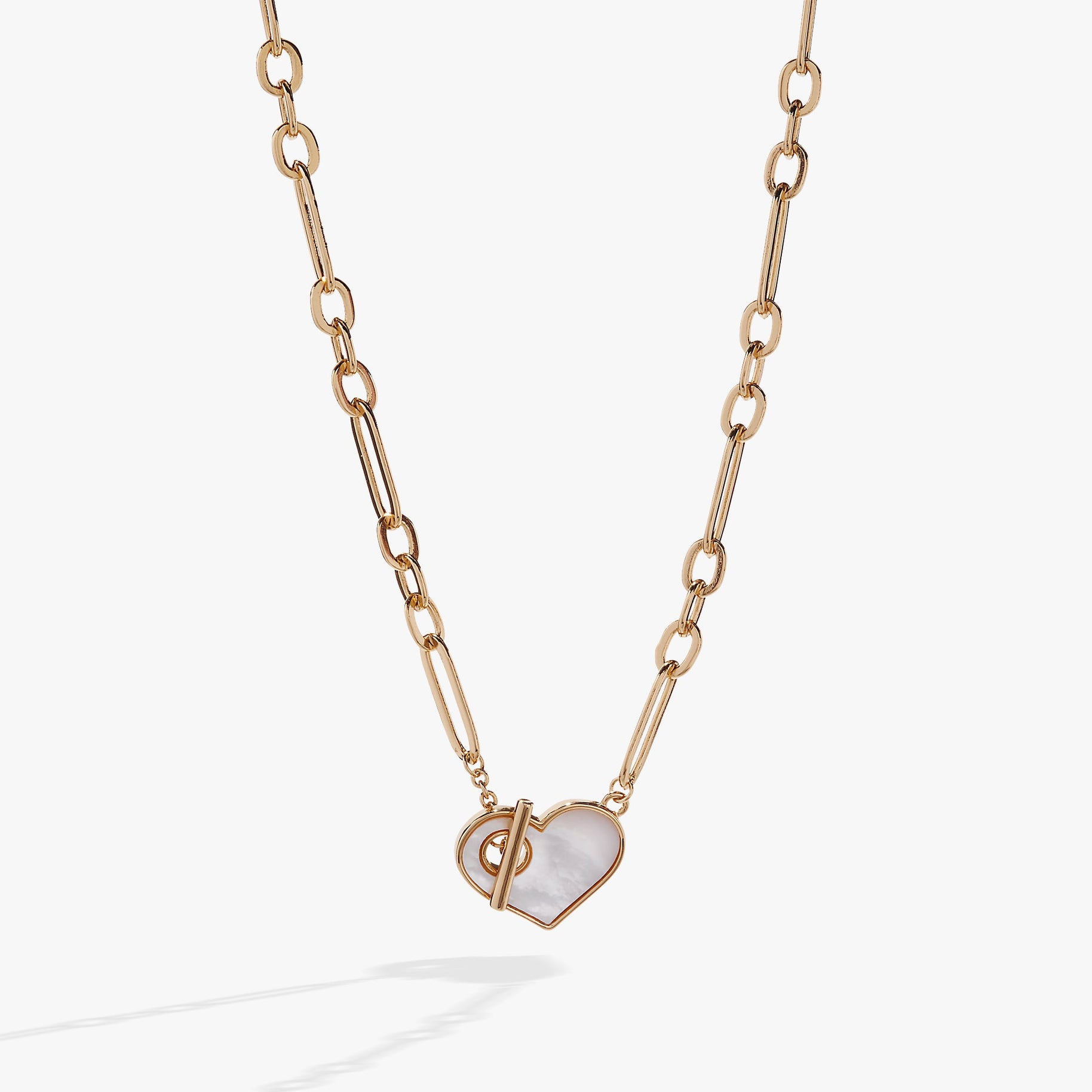 ALEX AND ANI Heart Mother Of Pearl Toggle Necklace – Blush Lux